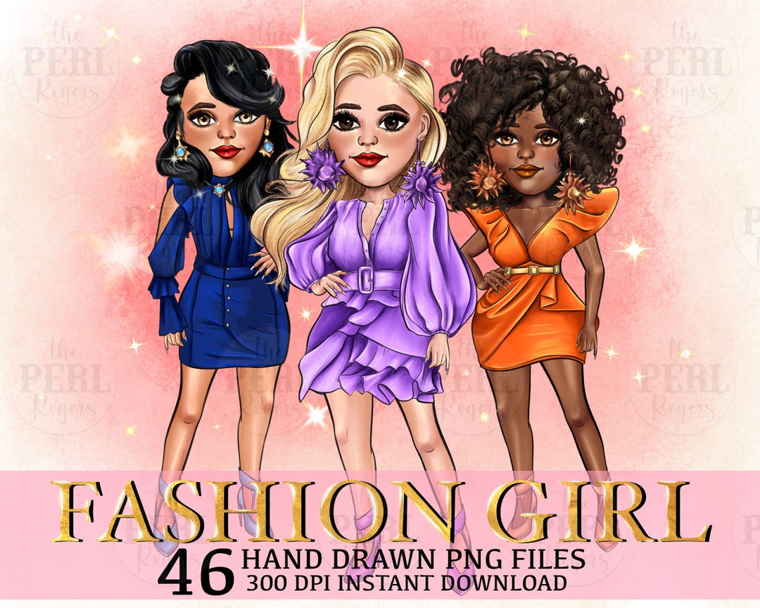Build Your Own Fashion Girls Clipart Set, Fashion Girls Clipart ...