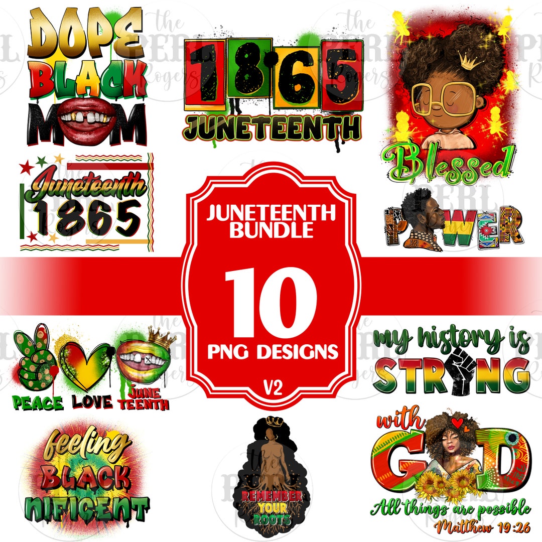 Juneteenth Bundle V2 Png Sublimation Design Download, Black History Png ...