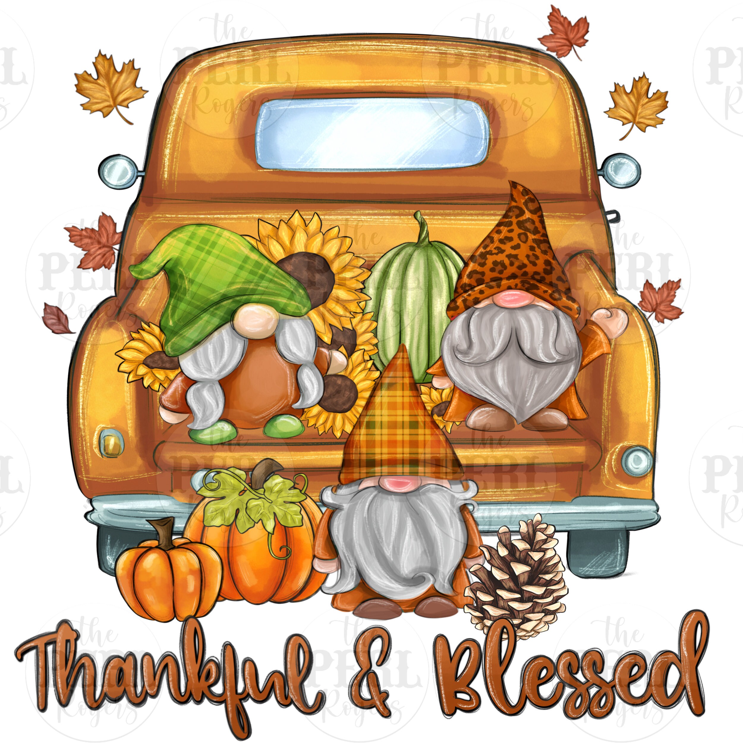 Thankful & Blessed Gnome Png Sublimation Design Download - Etsy