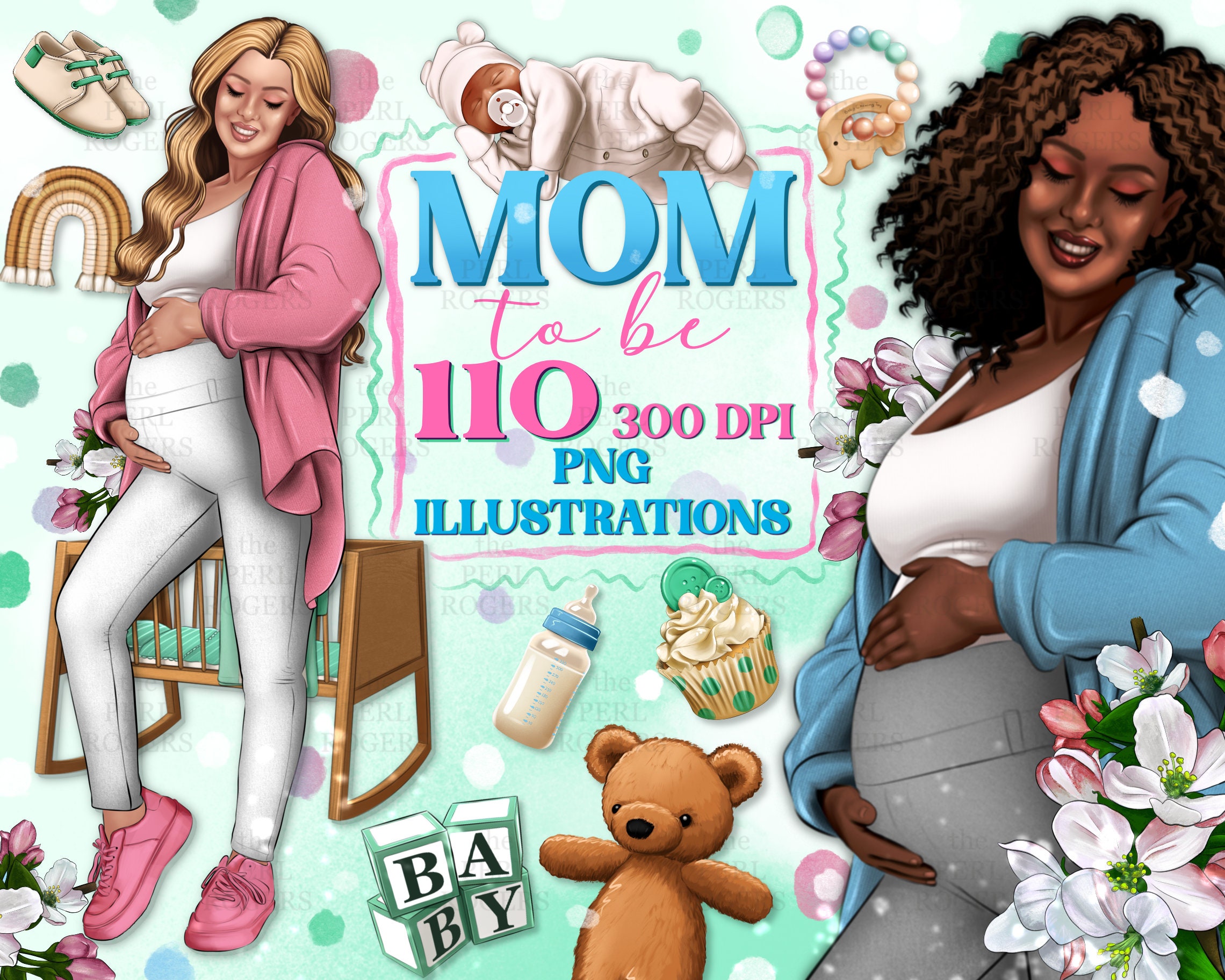 Mom to Be Clipart Set Mom Clipart Pregnant Mom Clipart - Etsy