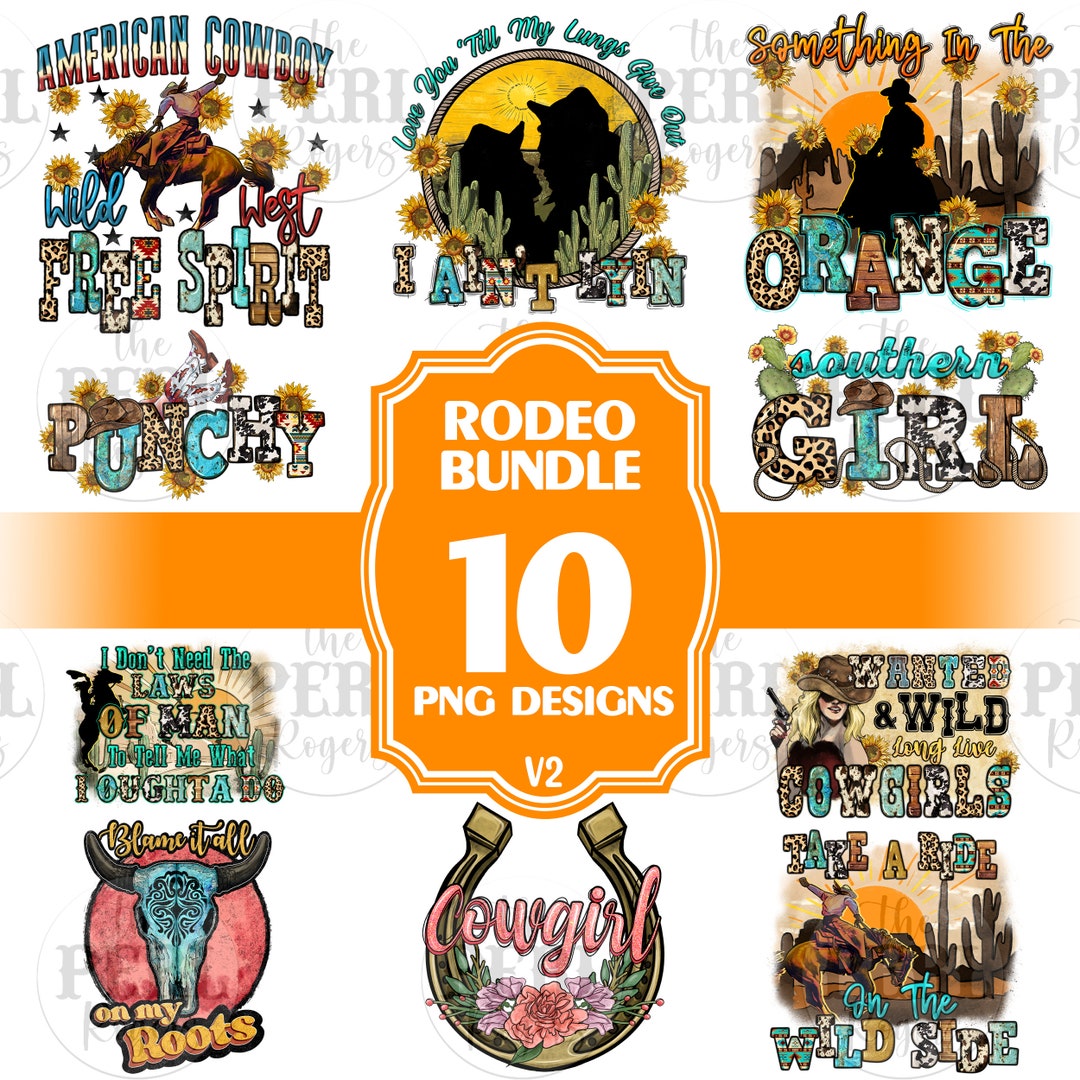 Rodeo Bundle V2 Png Sublimation Design Download, Western Rodeo Png ...