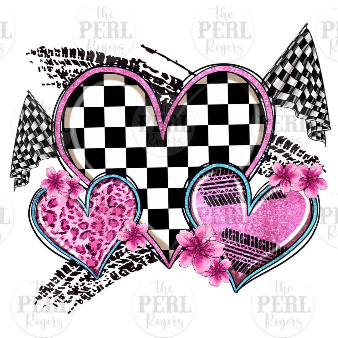 Racing Hearts Png Sublimation Design Download, Sport Png, Race Day Png ...