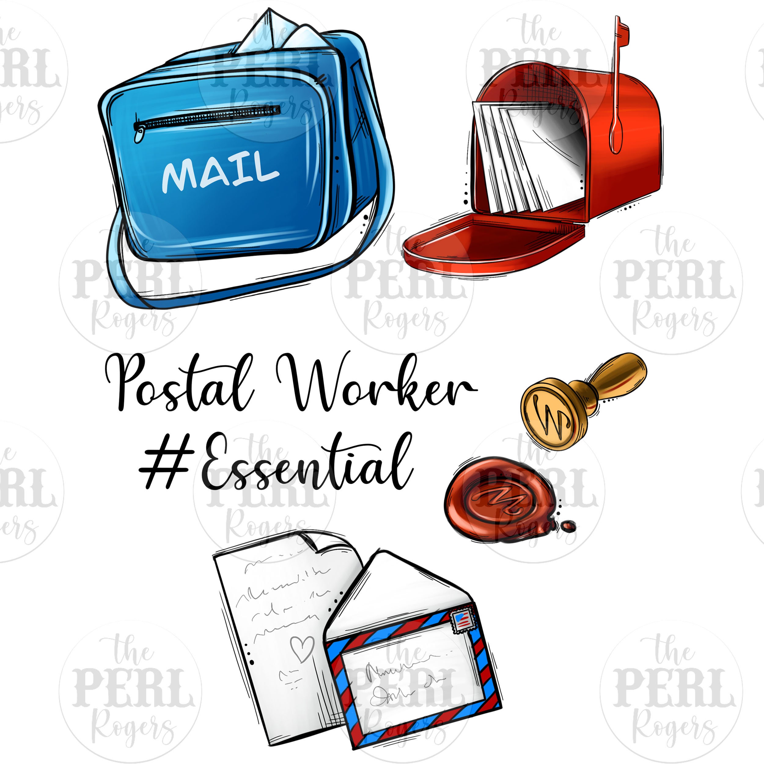 Postal Worker Png Sublimation Design Download, Postal Design Png ...