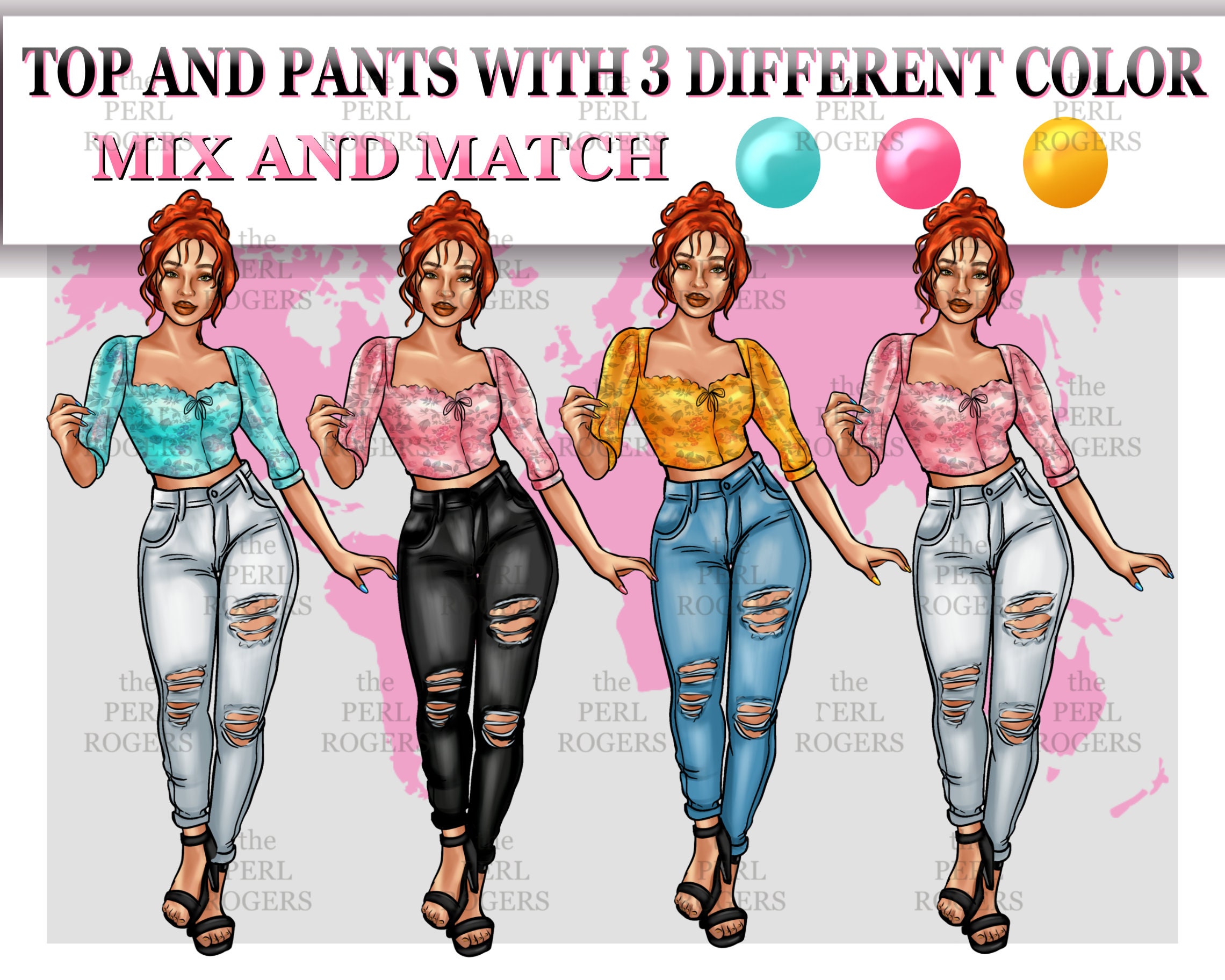 Build Your Own Travel Girls Clipart Set Summer Girls Clipart - Etsy