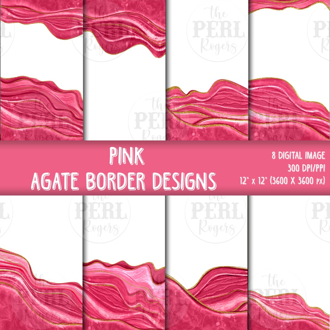 Pink and Glitter Agate Border Designs Png, Agate Border Designs Png ...