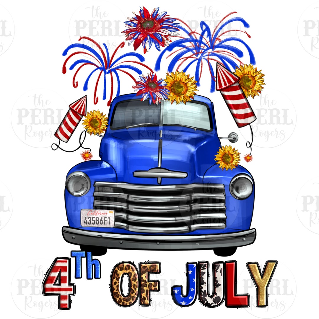 Western Fourth of July Truck Png Sublimation Design Download ...