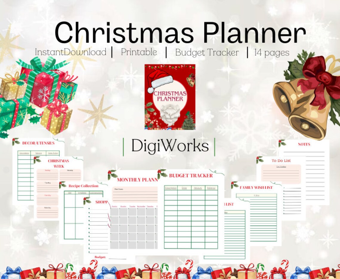 Digital Christmas Planner L Holiday Planner L Budget Tracker L Monthly ...