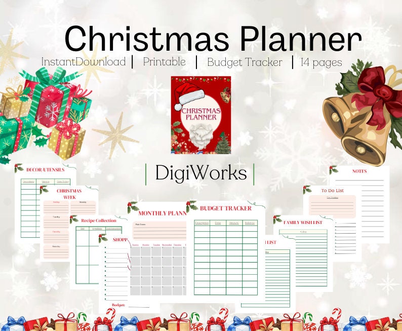 Digital Christmas Planner L Holiday Planner L Budget Tracker L Monthly ...