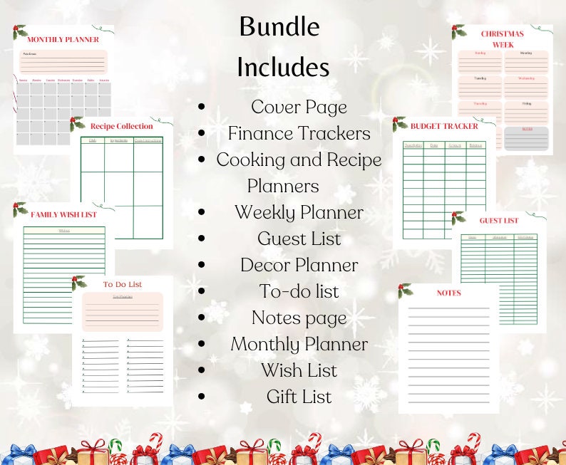 Digital Christmas Planner L Holiday Planner L Budget Tracker L Monthly ...