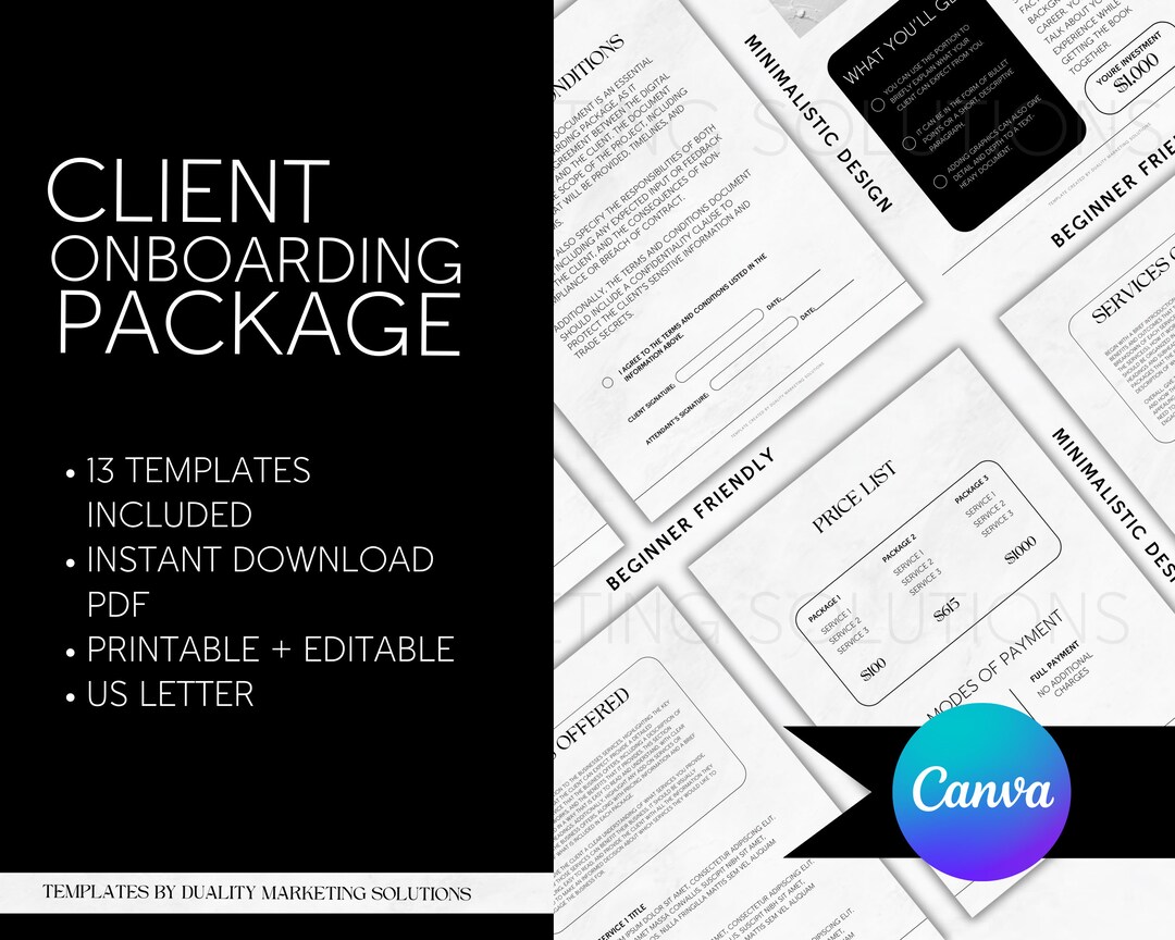 Client Onboarding Template Package Small Business Onboarding Beginner ...