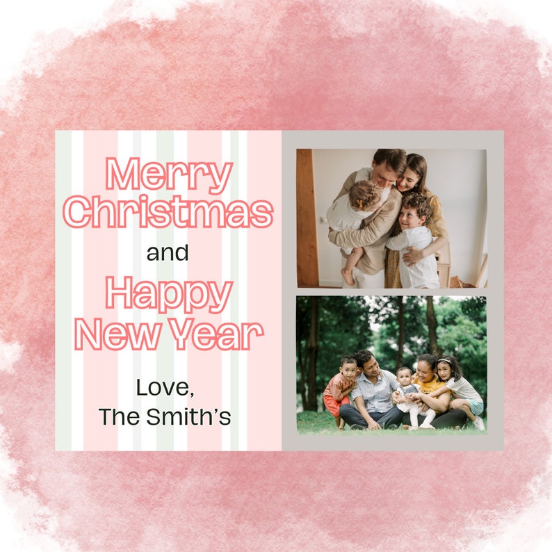 Editable Christmas Card Template Digital Download Holiday - Etsy