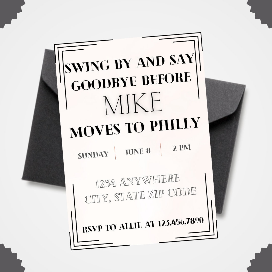 Personalized Going Away Party Invitation Moving Away Party Invite Made ...