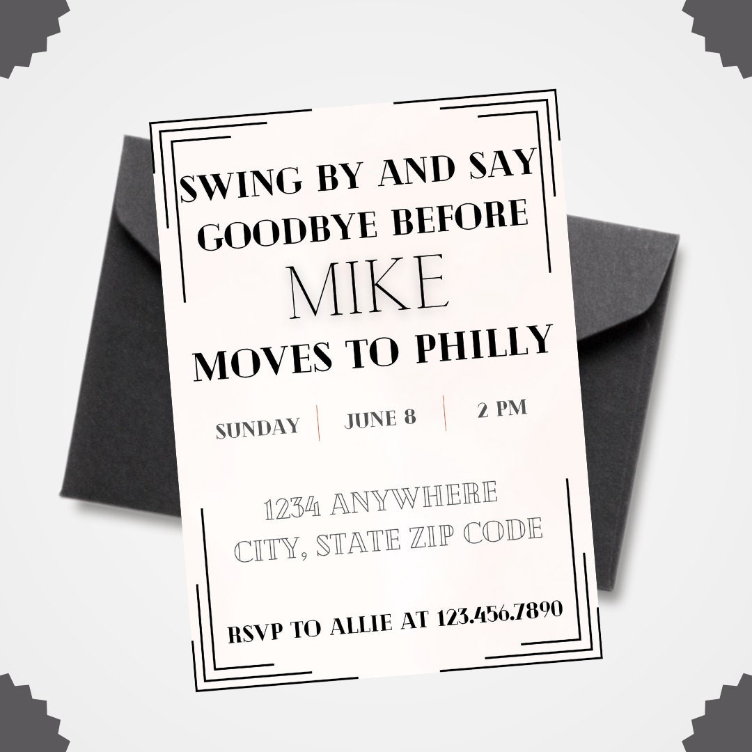 Personalized Going Away Party Invitation Moving Away Party - Etsy