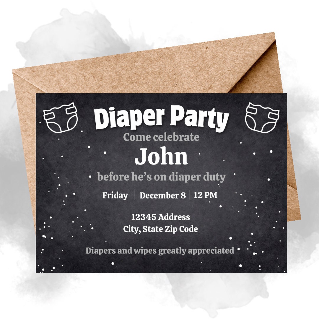 Personalized Diaper Party Invitation Custom Diaper Party - Etsy