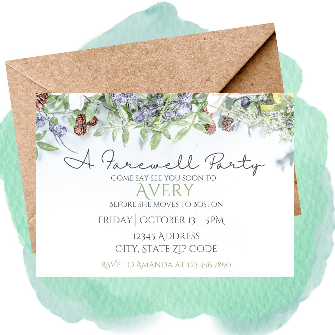 Farewell Party Invitation Going Away Party Invite Winter Theme Going ...
