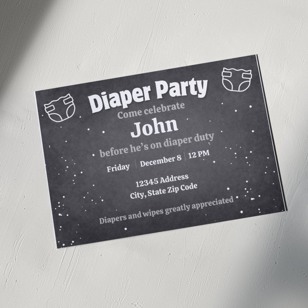 Personalized Diaper Party Invitation Custom Diaper Party - Etsy
