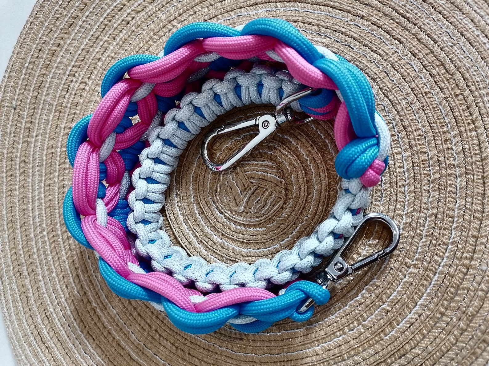 Handmade Premium Braided Bag Hand Strap - Vibrant Solid Color, Easy-to ...