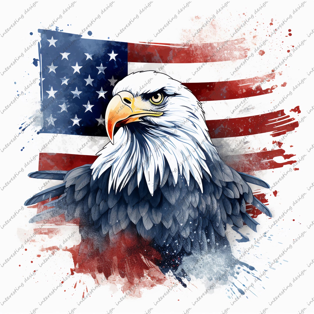 Patriotic Eagle Flag PNG Transparent Clipart, Printable Sublimation ...