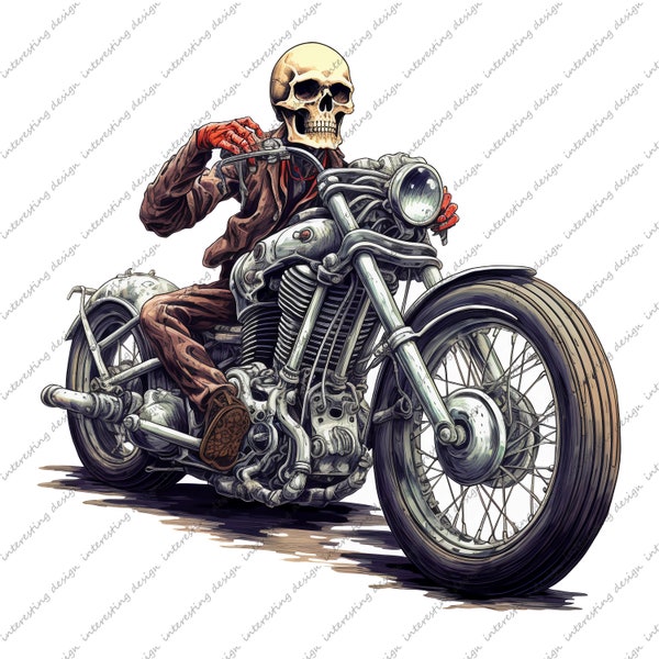 Outlaw Biker Skull, Flaming Wings, Instant Download, Digital Graphics ...