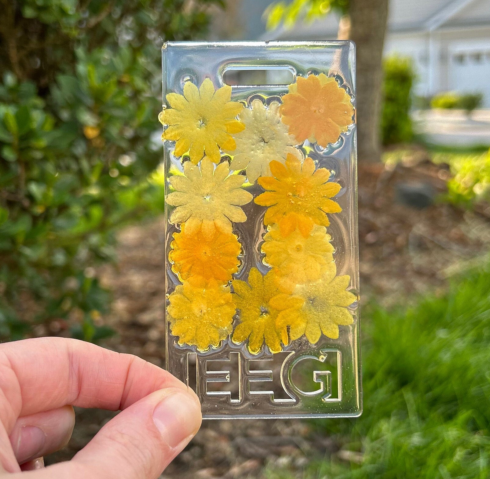 EEG Badge Buddy | Yellow Flowers - Etsy