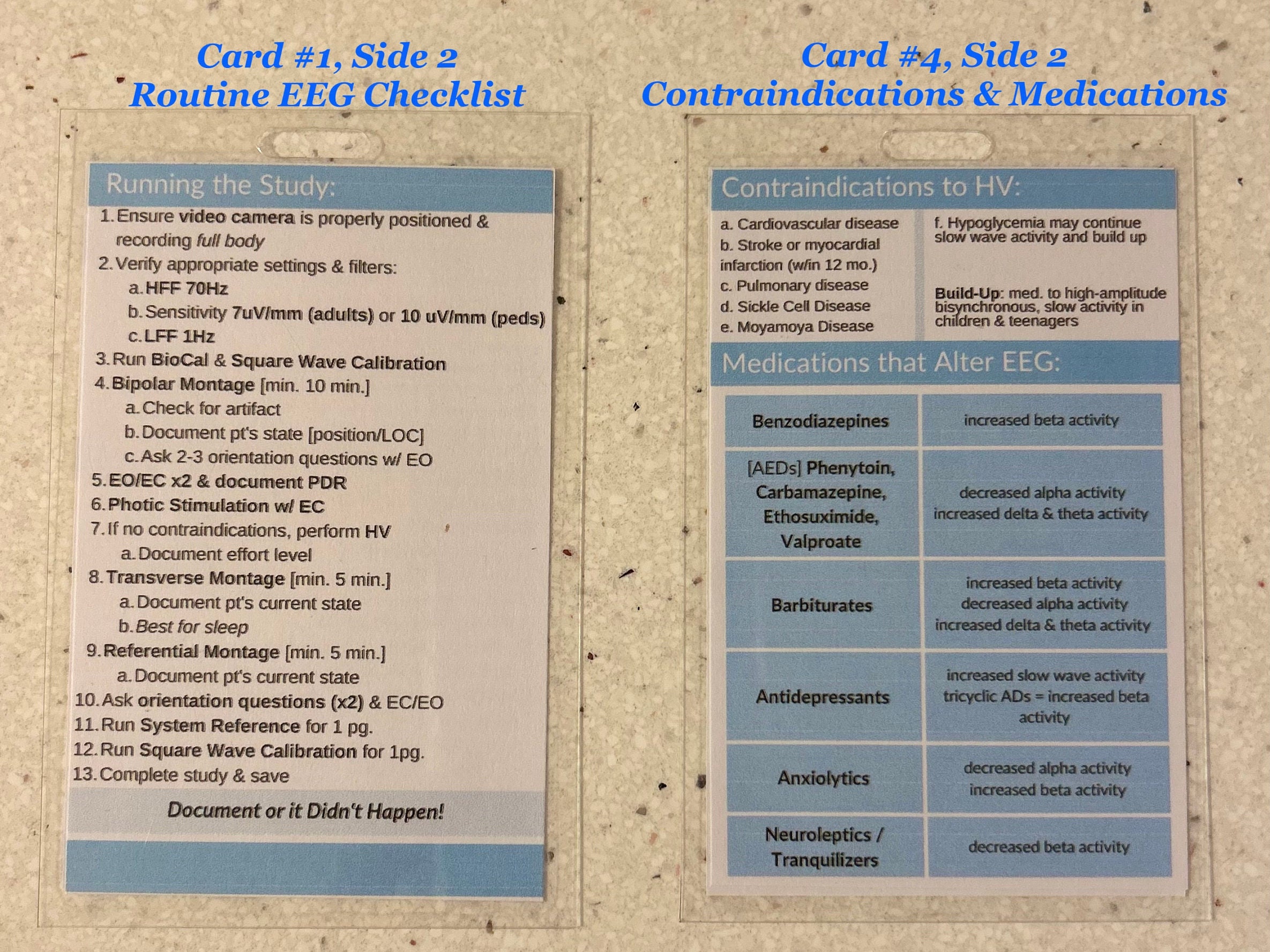 EEG Tech Badge Reference Cards - Etsy
