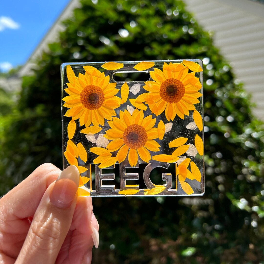 EEG Badge Buddy - Yellow Flowers - Etsy