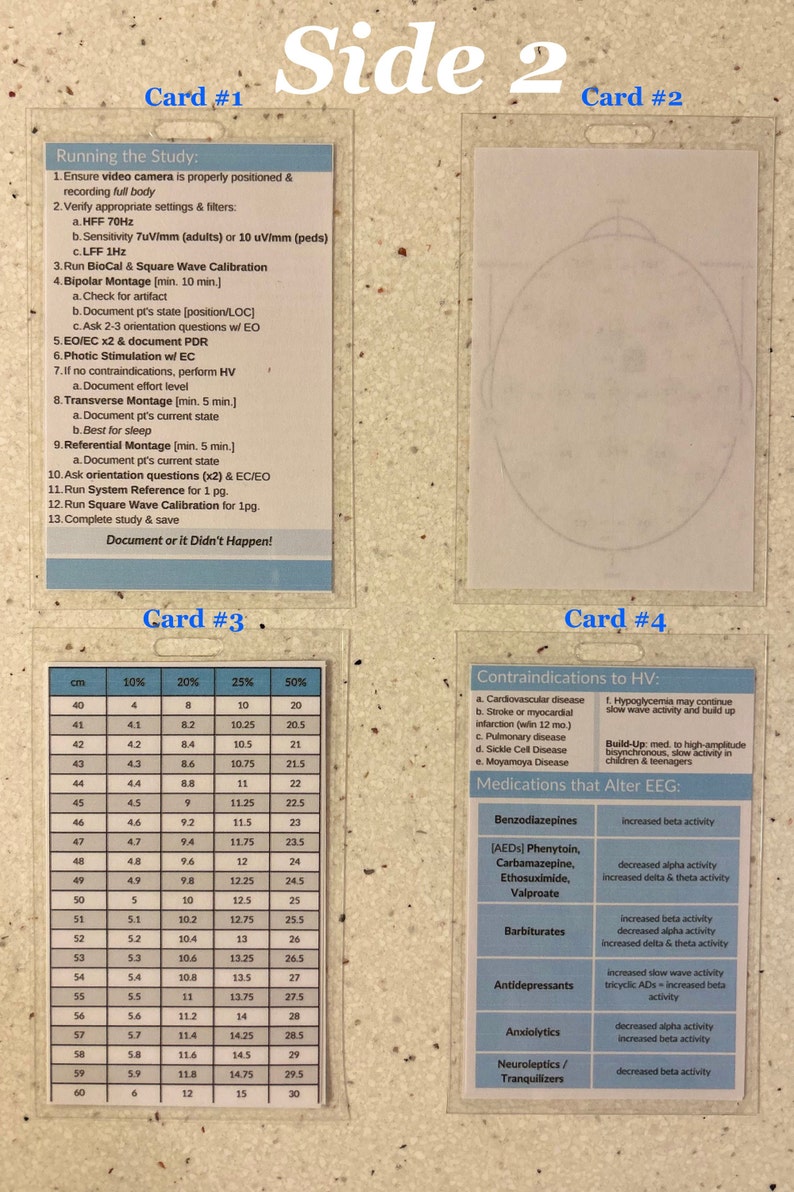 EEG Tech Badge Reference Cards - Etsy