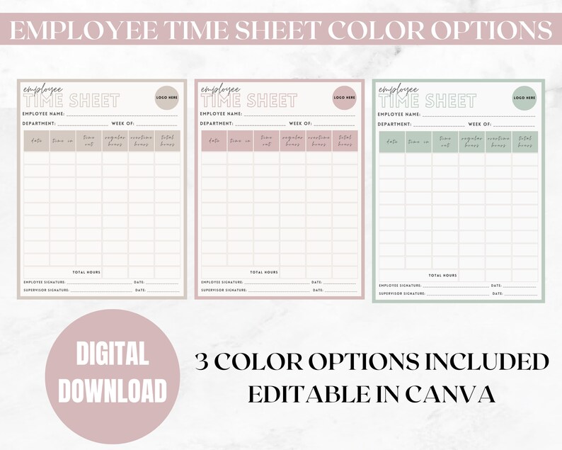 Employee Time Sheet Editable Employee Time Sheet Employee Time Sheet ...