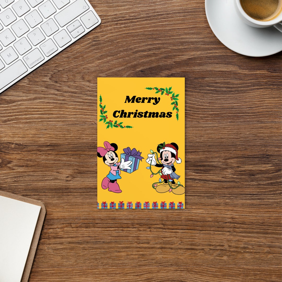Mickey Mouse Christmas Postcardd Message for Kids - Etsy