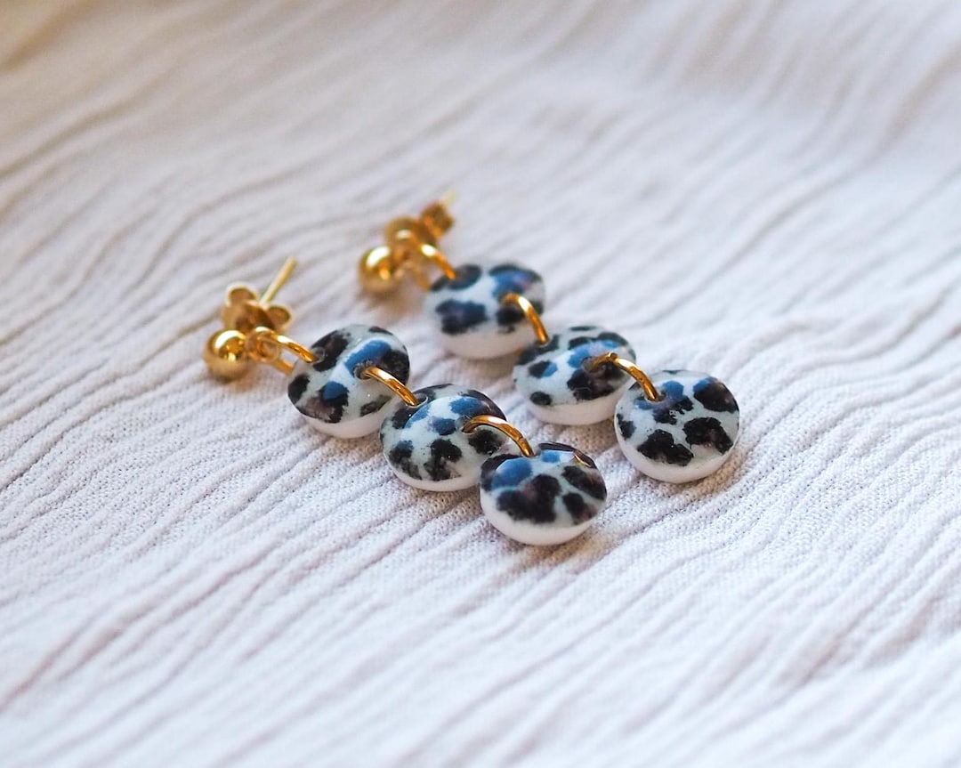 Hängeohrringe in Leo-Optik "Loreen" - Ohrringe, Accessoire, Polymer ...