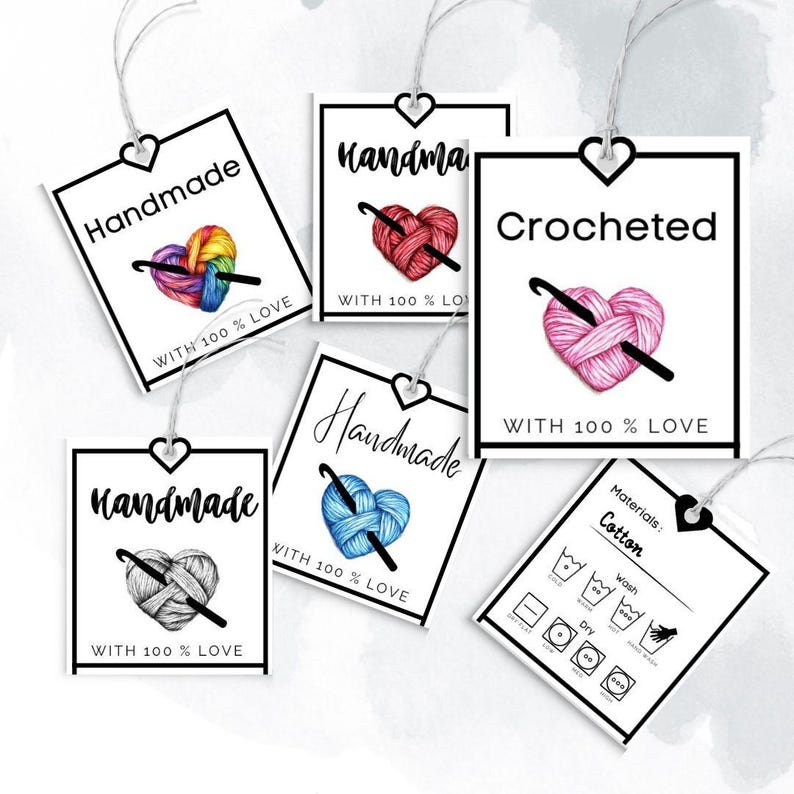 22 Printable Handmade Crochet Gift Tags - Etsy