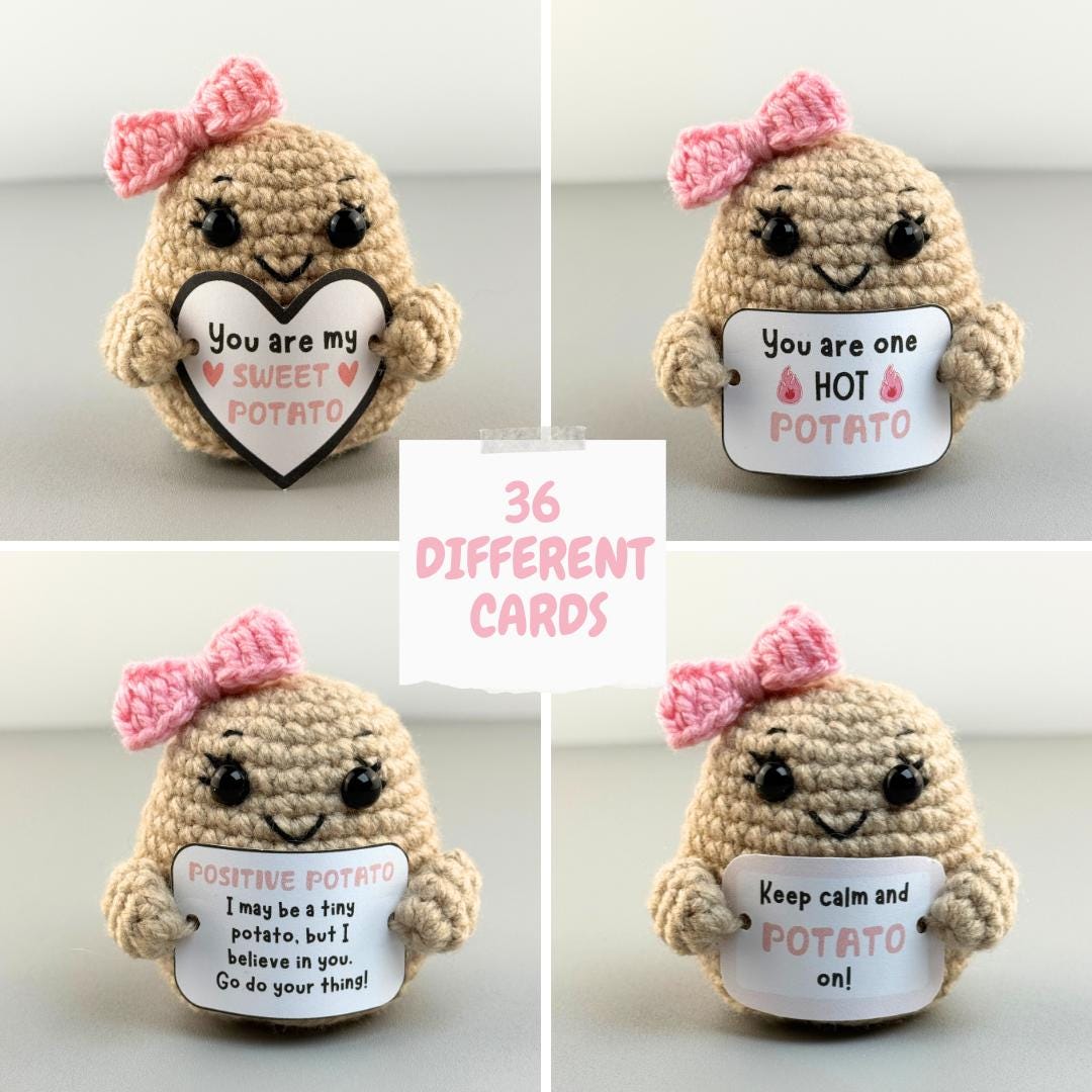 Lovely Positive Potato Crochet Pattern 36 Printable Signs - Etsy