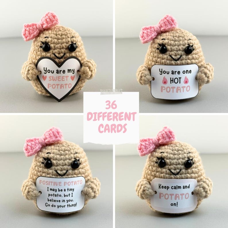 Lovely Positive Potato Crochet Pattern 36 Printable Signs - Etsy