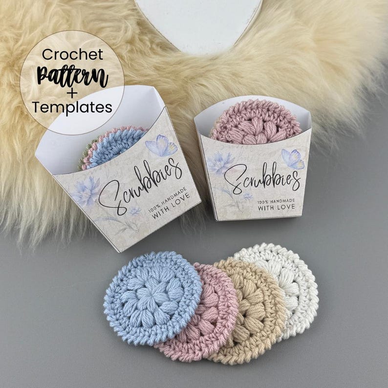 Scrubbie Crochet Pattern + Printable for Handmade Scrubbie Packaging - Etsy