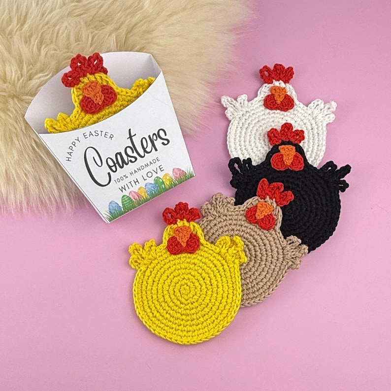 Chicken Coaster Crochet Pattern & Packaging Printable (digital Download ...