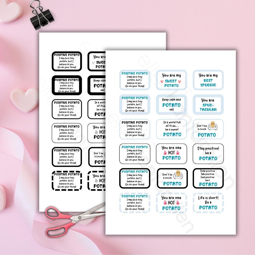 Cute Positive Potato Crochet Pattern 36 Printable Signs - Etsy