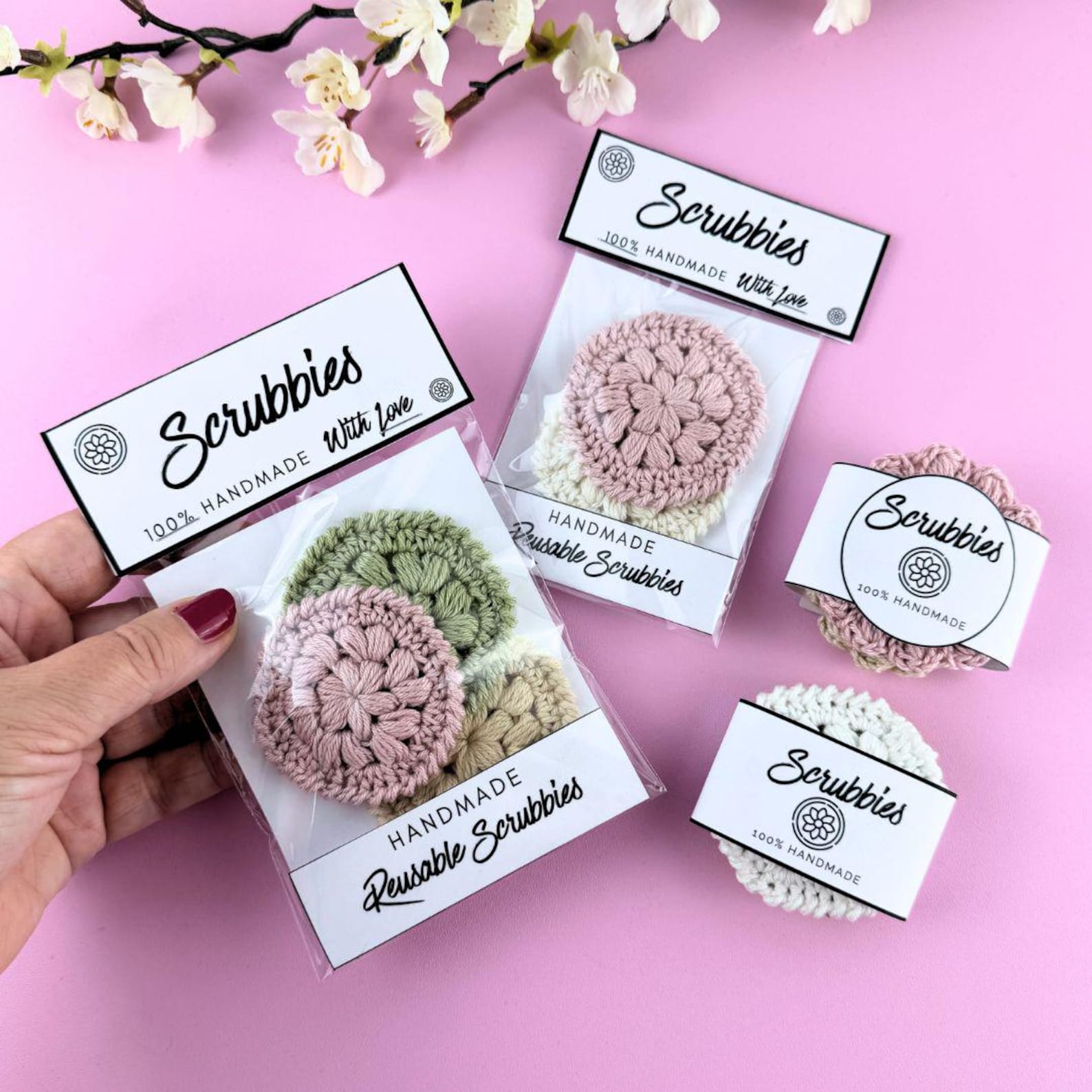 Printable Packaging & Wrap Lables for Crochet Scrubbies - Etsy