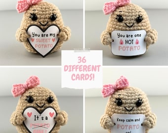 Cute Potato Crochet Pattern + 36 Printable Signs, Baby Reveal Crochet ...