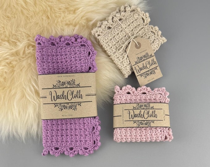 2 PRINTABLE PDF ~ Dishcloth ~ Dishcloths Wrap Label ~ Washcloth ~ DIY ...