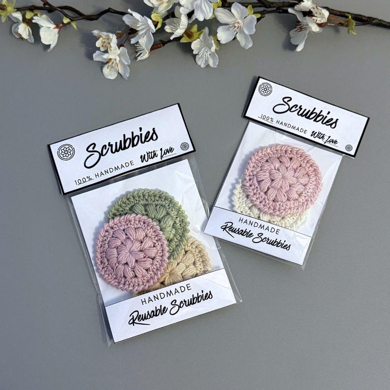 Printable Packaging & Wrap Lables for Crochet Scrubbies - Etsy