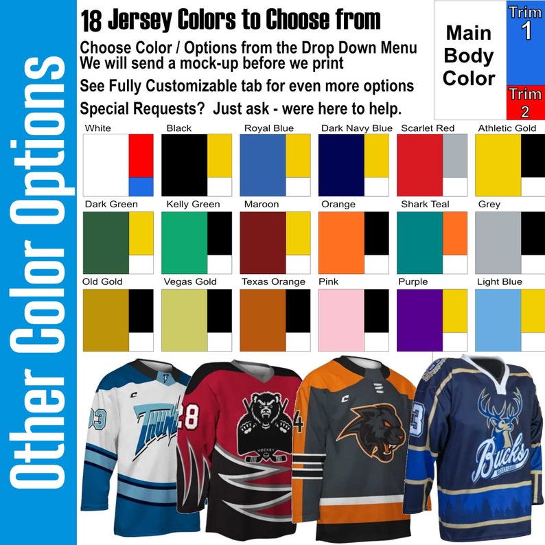 Custom V-neck Hockey Jerseys - Alternating Waist and Sleeve Stripes ...