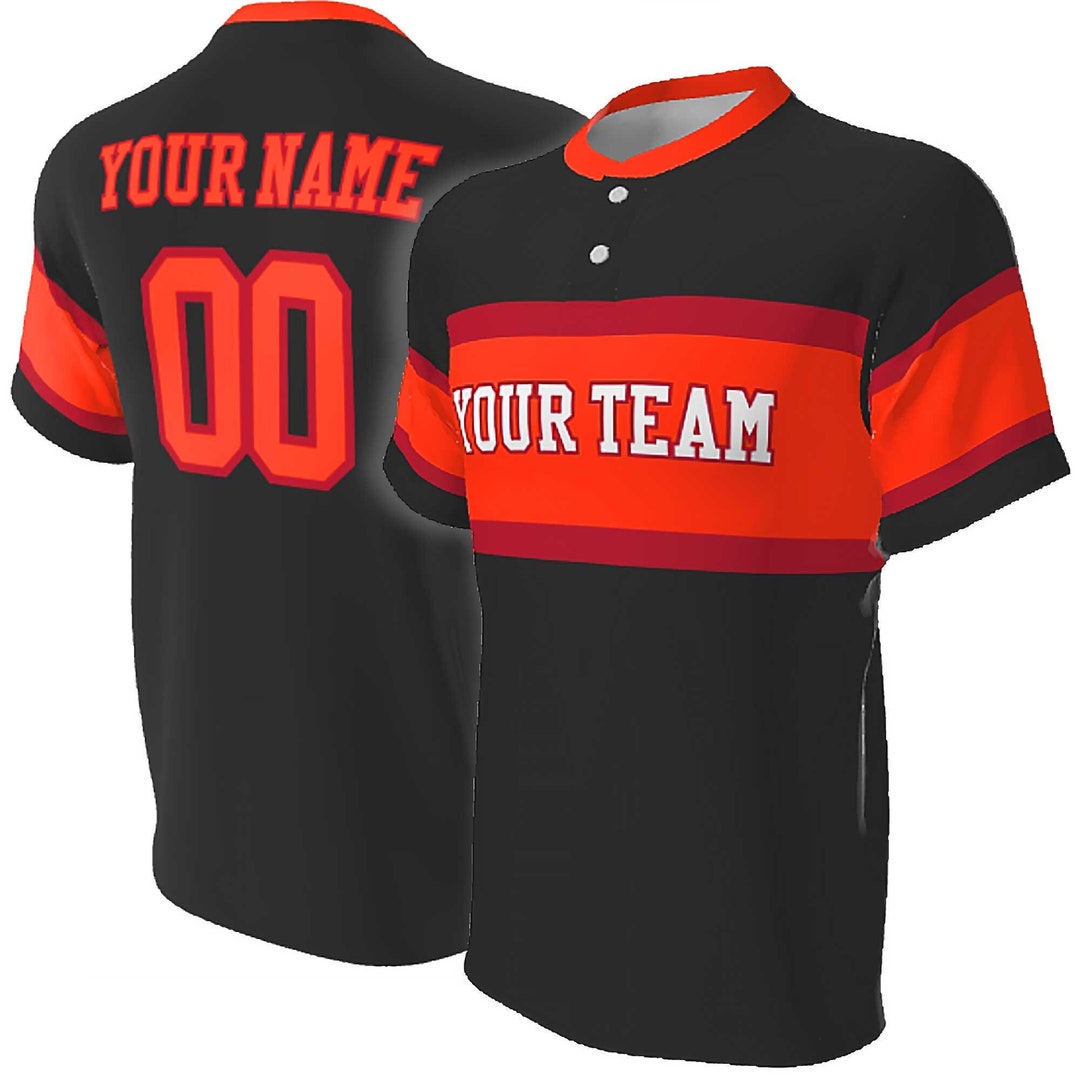 Throwback Old School, Retro Two Button Baseball Jersey Wide Stripe ...