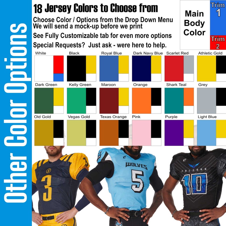 Custom Tackle Football Jersey – Fully Sublimated, Cut & Sewn, Fitted ...