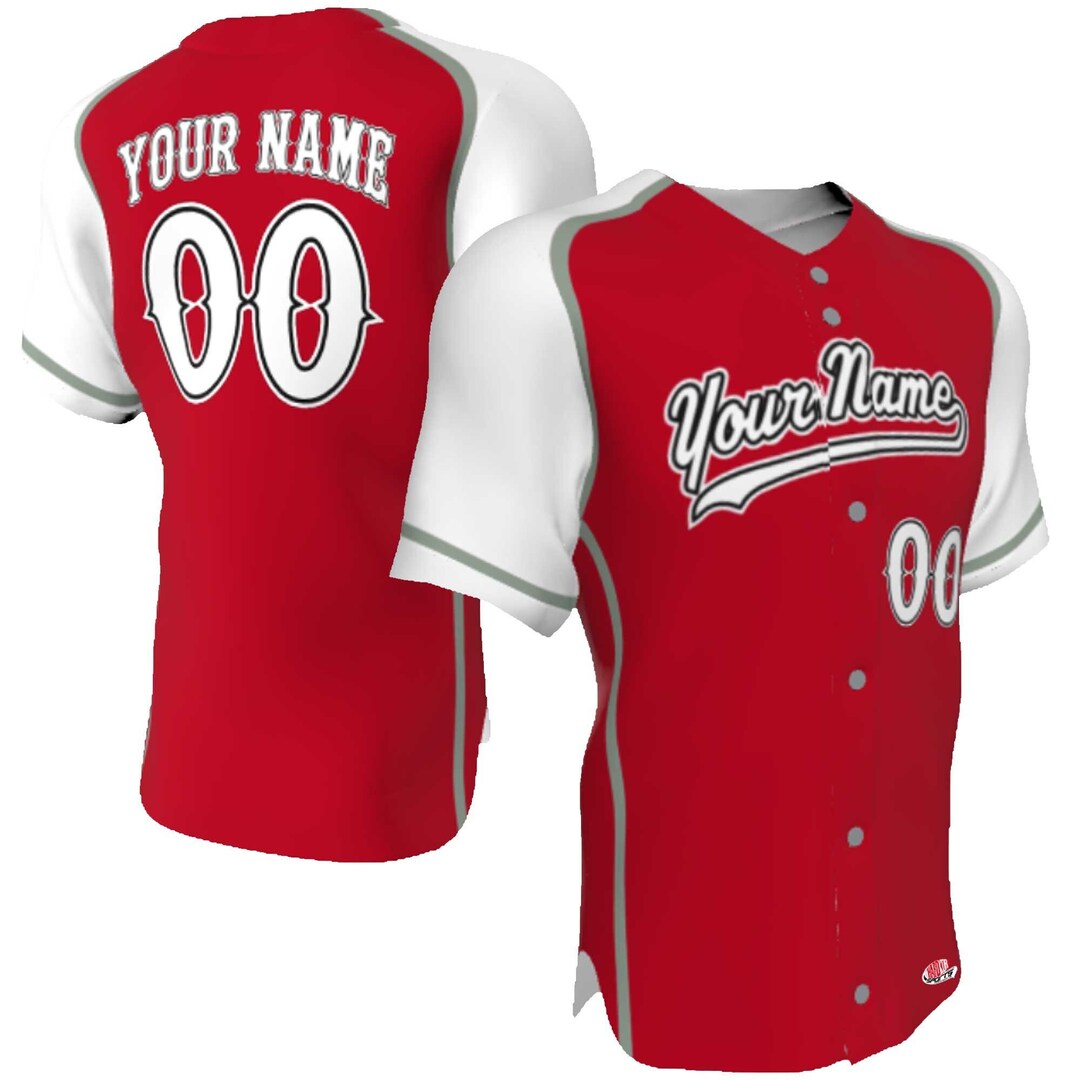 Custom Full Button Baseball Jersey, Pick off Design, 6 Button Fully Customized, Your Names ...
