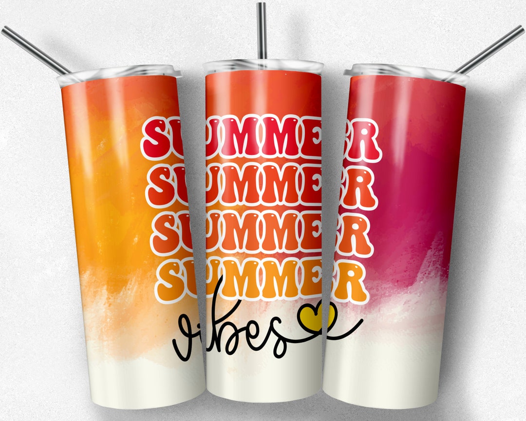 Summer Time 20 Oz Skinny Tumbler Wrap | Summer Tumbler Wrap | Summer ...