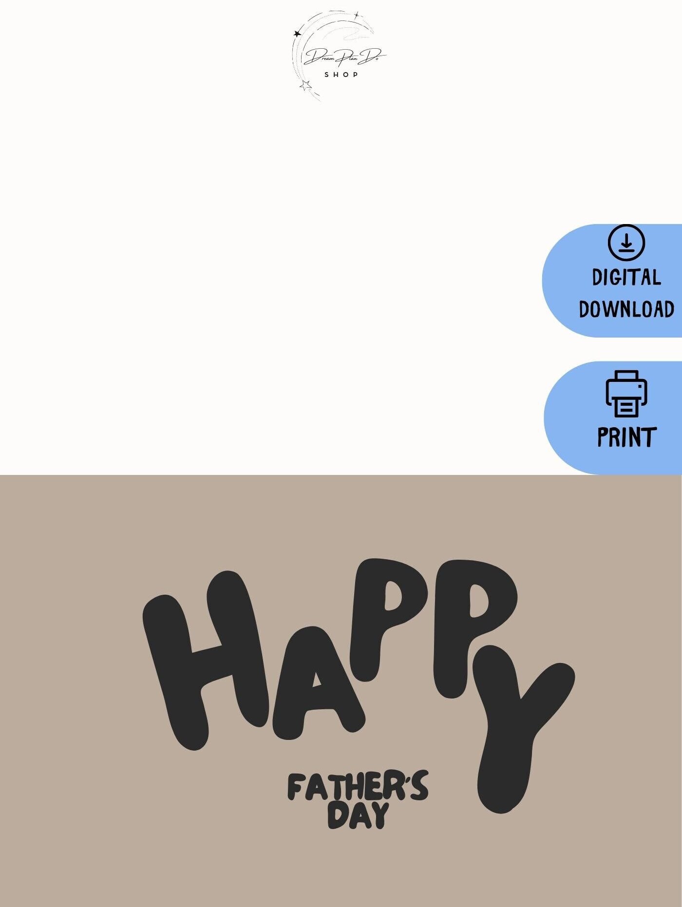 Fathers Day Printable Foldable Card Fathers Day T Happy Fathers Day Printable Card Etsy 