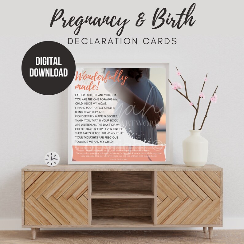 Pregnancy and Birth Declaration Cards, Positive, Life-giving, Powerful ...