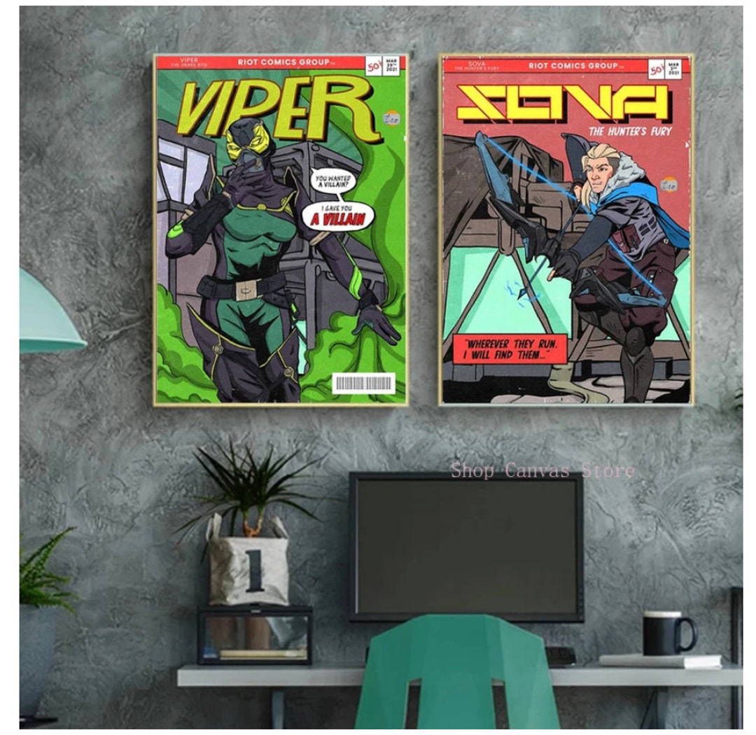 Poster in Comic Style Valorant Inspired, Wall Decoration, Gaming Room ...