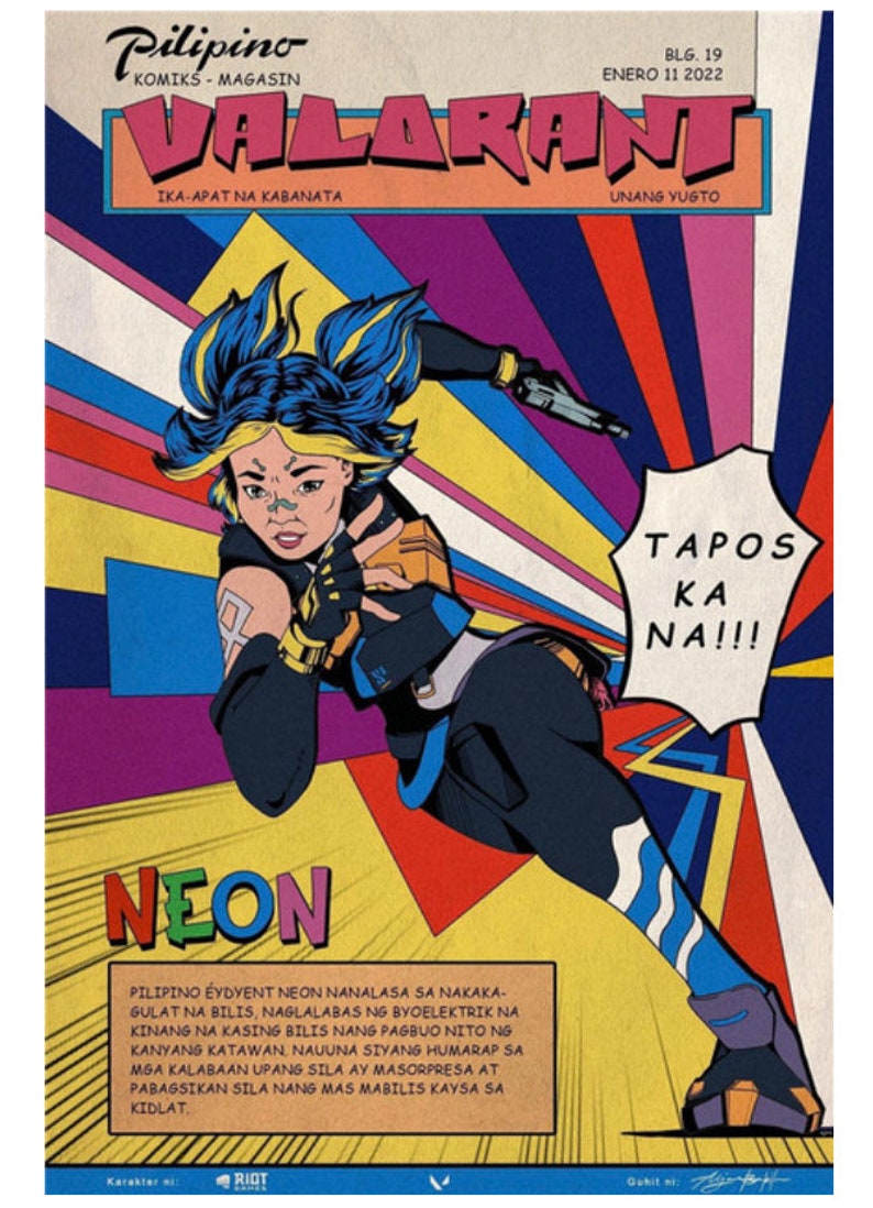 Poster in Comic Style Valorant Inspired, Wall Decoration, Gaming Room ...