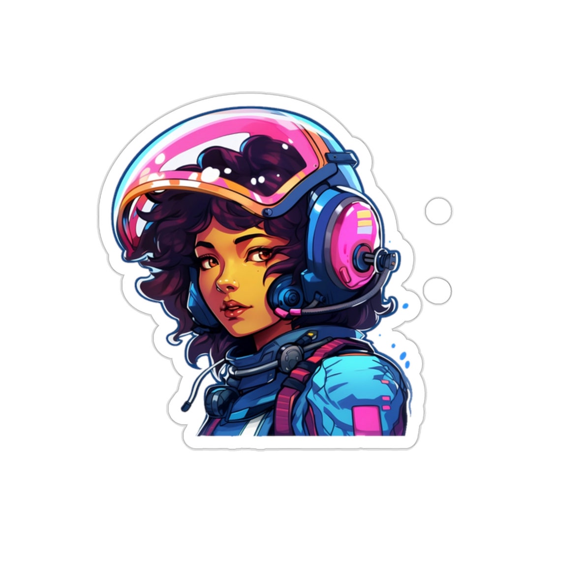 Luminous Astral: Bright-colored Anime Astronaut - Stickers - Etsy